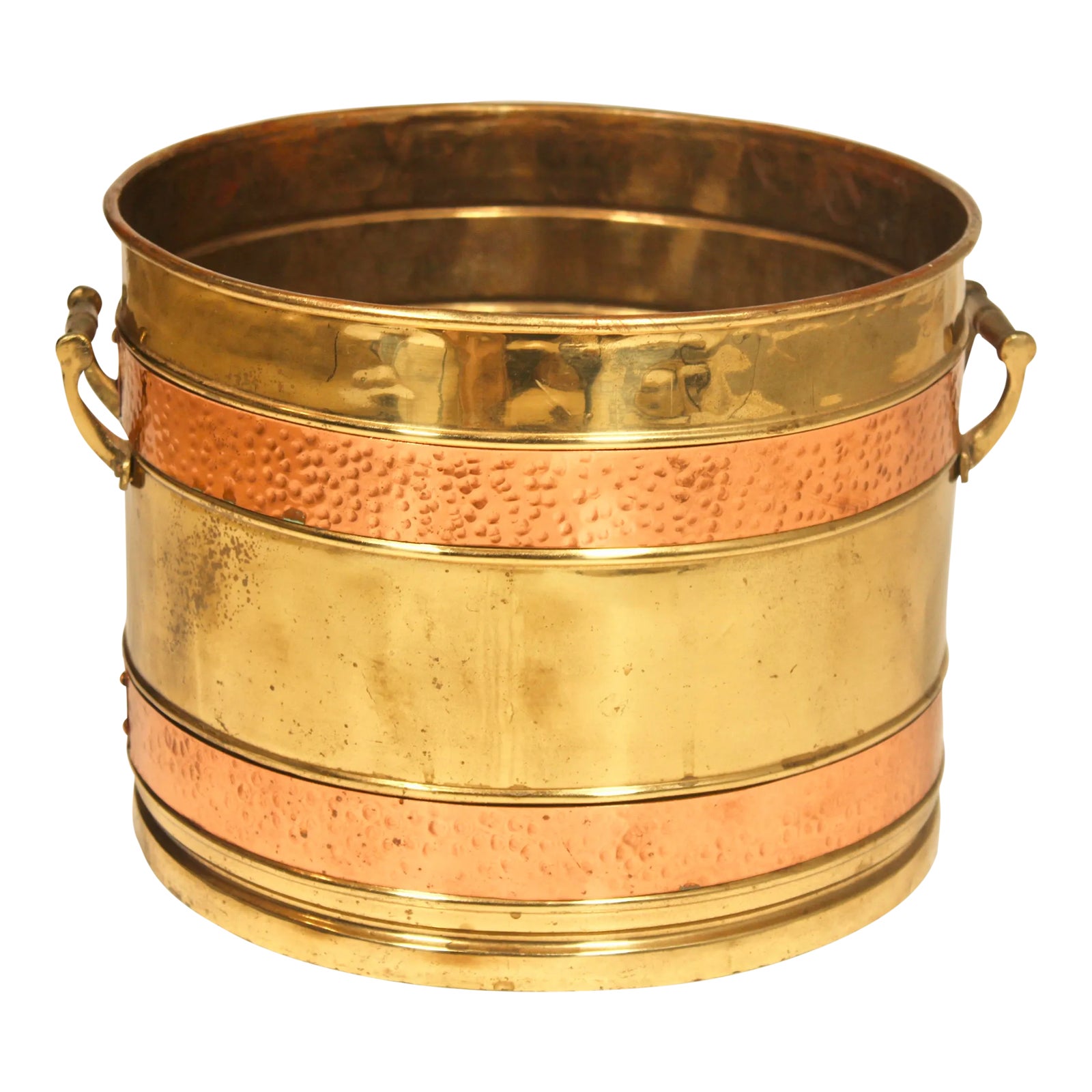 Vintage Traditional Turkish Copper and Brass Bucket | Chairish