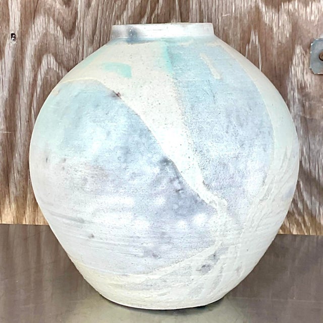 Vintage Boho Studio Pottery Sphere Vase | Chairish
