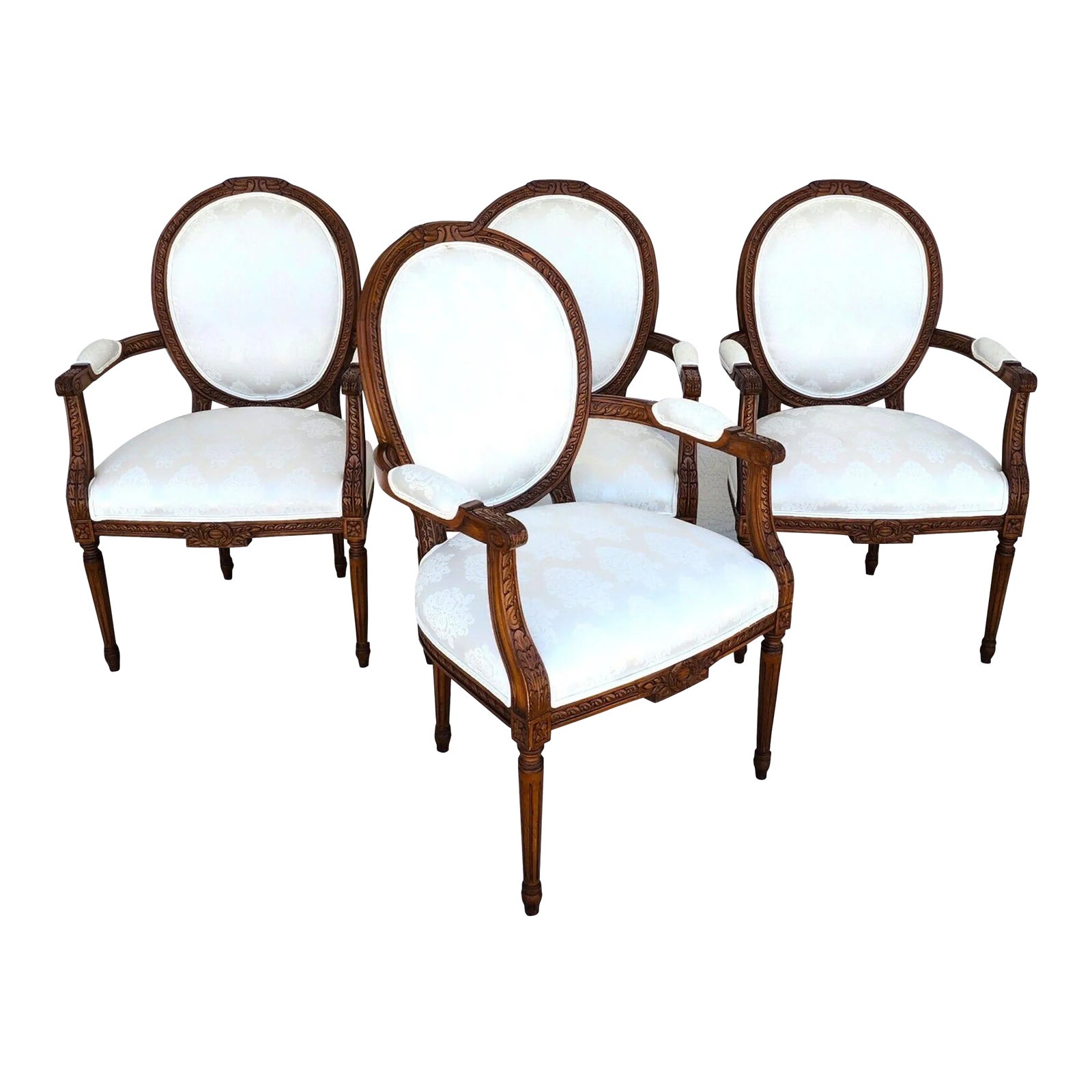 French Louis XVI Dining Chairs Set of 4 | Chairish
