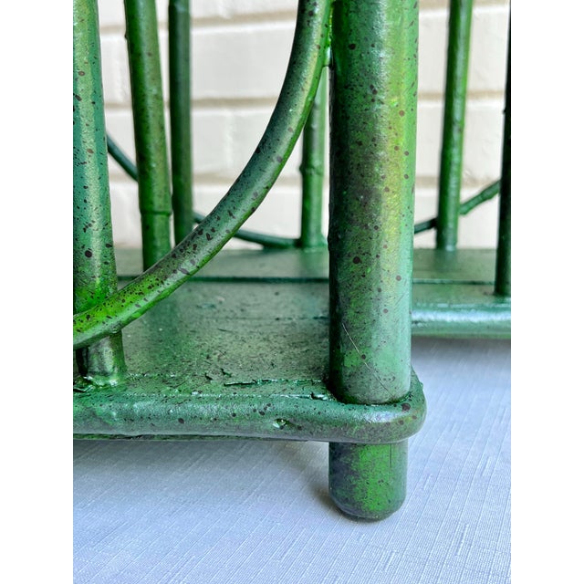 Mid 20th Century Vintage Newly Painted Green Bamboo and Reed Magazine ...