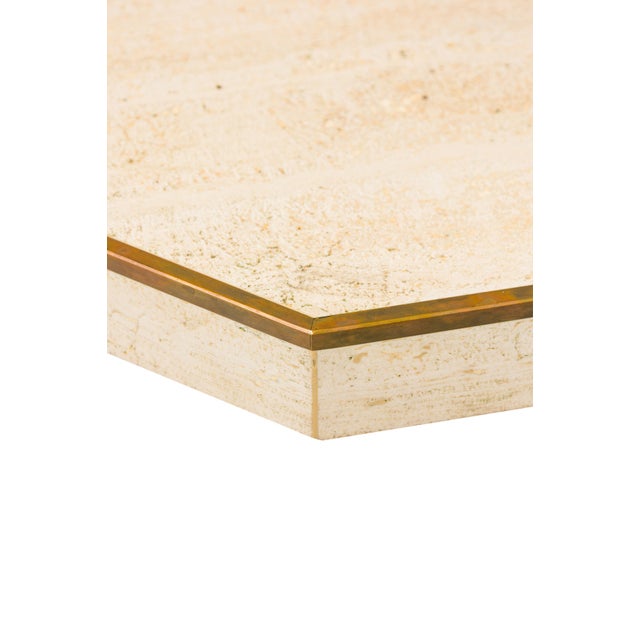 Willy Rizzo for Jean Charles Mid-Century Italian Monumental Travertine ...