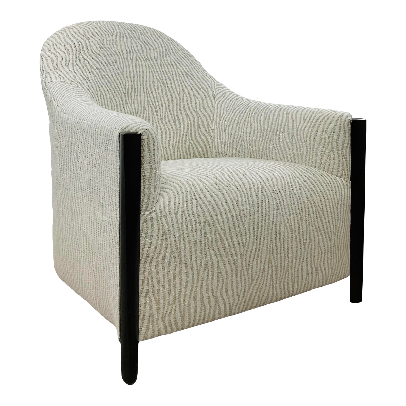 Theodore Alexander Gray and White Helix Club Chair | Chairish
