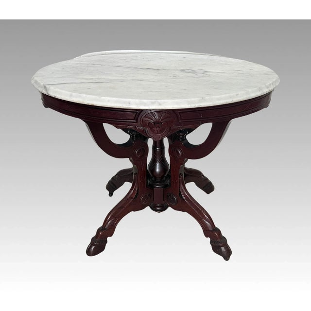 Antique Renaissance Revival Walnut Oval Occasional / Parlour Table ...