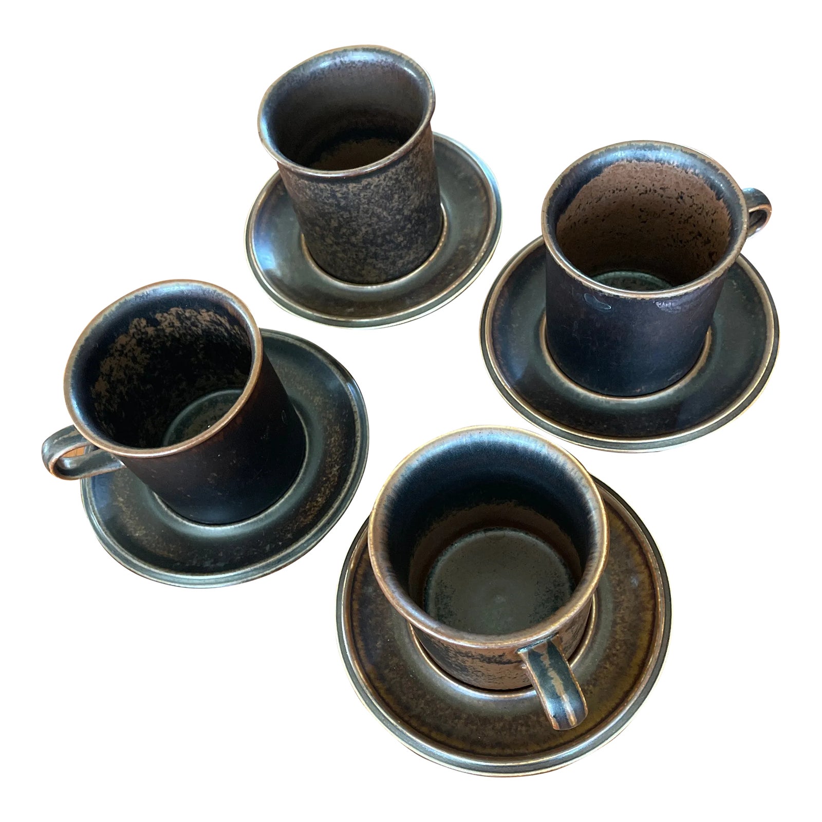 1960s Arabia Ruska Design Coffee Mugs & Saucers Set- 8 Pieces | Chairish