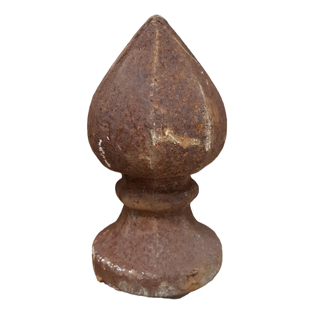 Large Cast Iron Post Head Architectural Ornament | Chairish