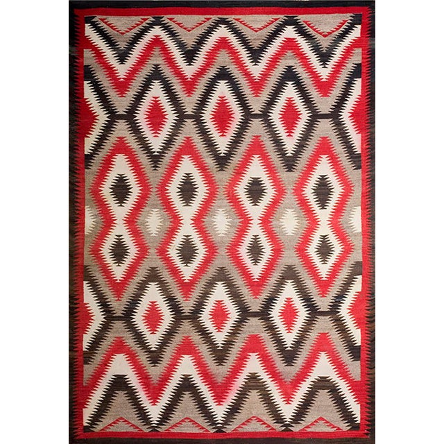 Antique Navajo Style Geometric Rug | Chairish