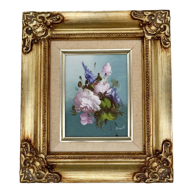 Vintage French Oil Painting — Signed, Floral Still Life With Roses ...