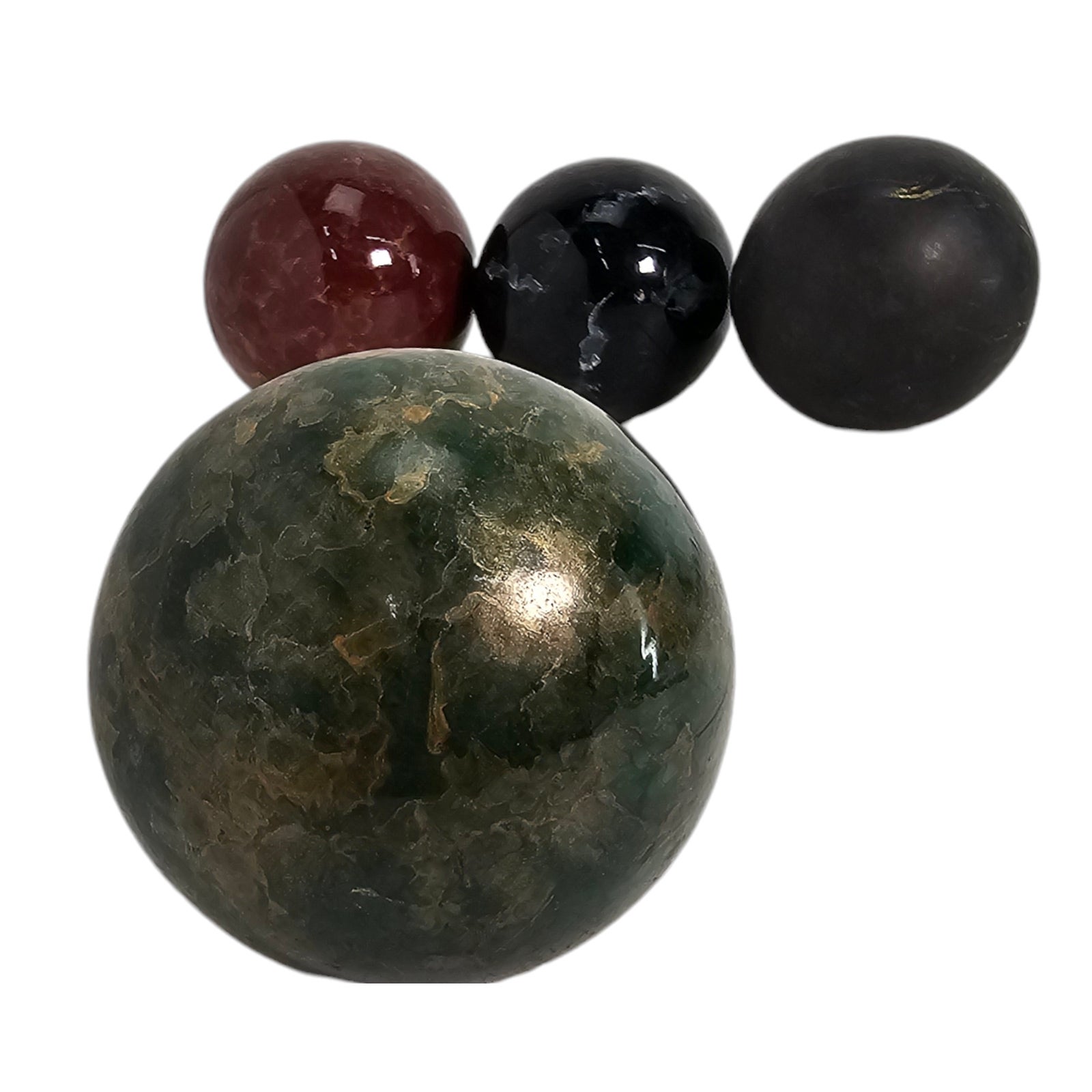 Multicolor Glaze Ceramic Metallic Decorative Ball Sphere Set of 4 ...