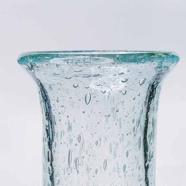 Vintage Fluted Glass Vase With Infused Bubbles | Chairish