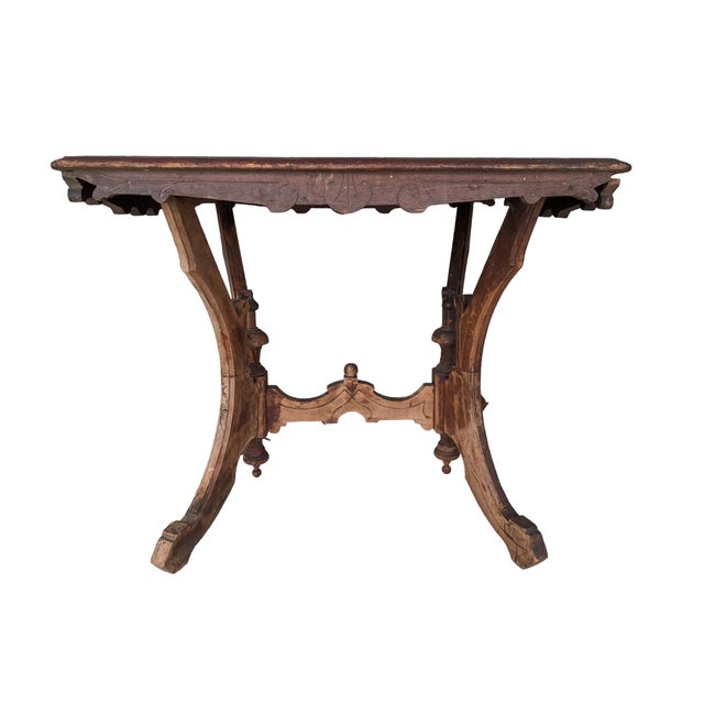 1890s Eastlake Victorian Carved Parlor Accent Table | Chairish