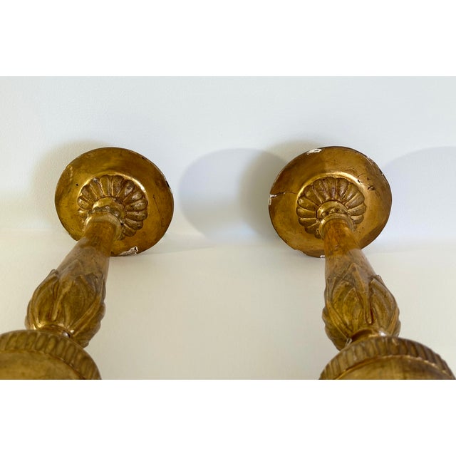 Pair of Mid 19th Century French Water Gilt Gold Candlesticks Prickets ...