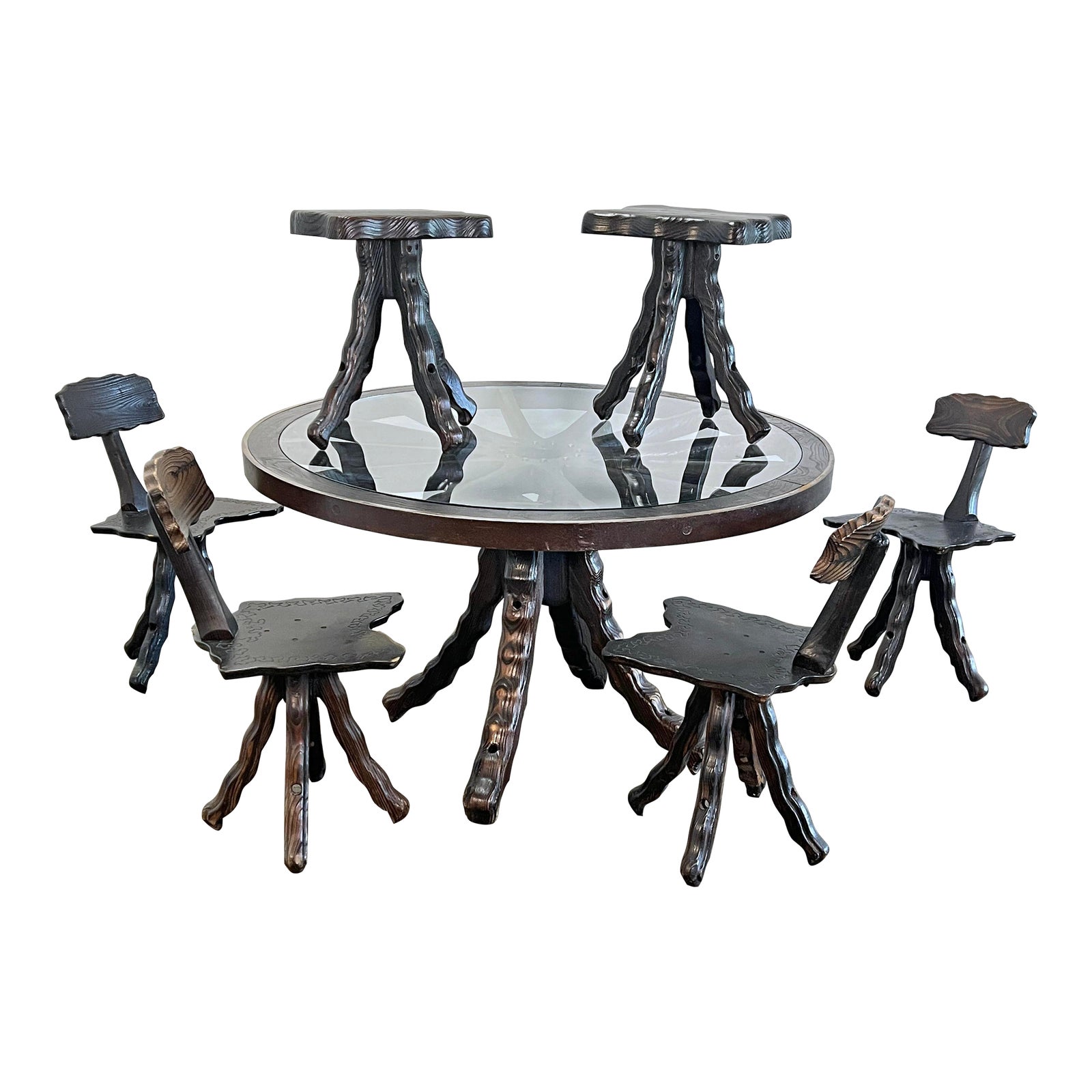 C. 1960s Artisan Made Brutalist Dining Set, Catalonia, Spain | Chairish