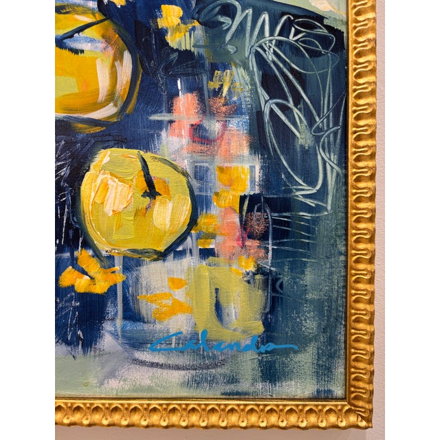Four Apples Cubism Mixed-Media Painting | Chairish
