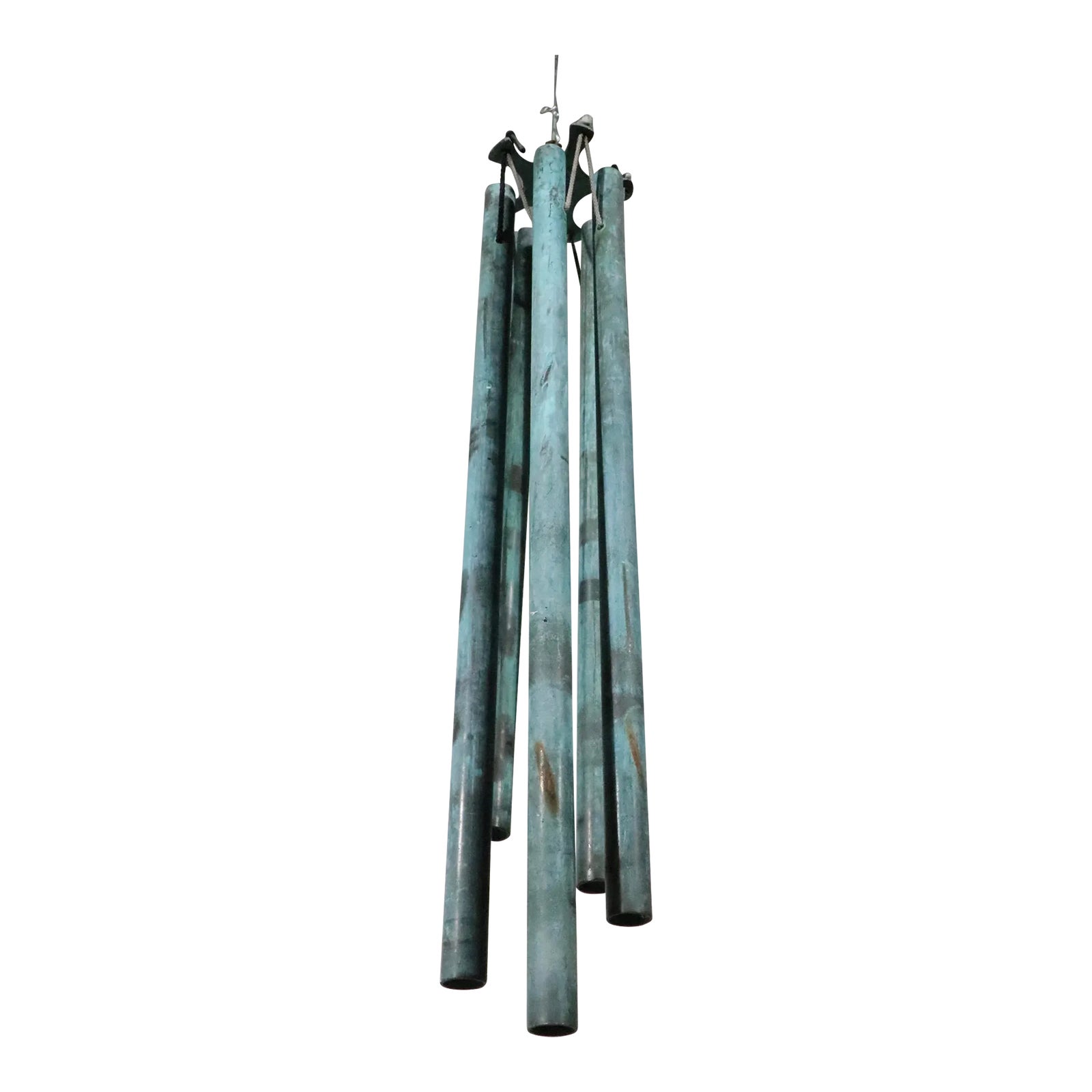 Mid Century Verdis Gris Bronze Wind Chimes After Walter Lamp C 1950/ ...