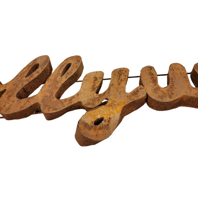 1970s Vintage Handmade Thin Sheet Metal Hollywood Sign | Chairish