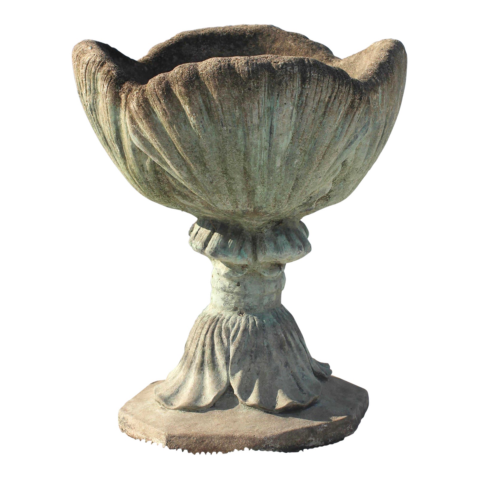 Mid 20th Century Seashell Concrete Planter | Chairish