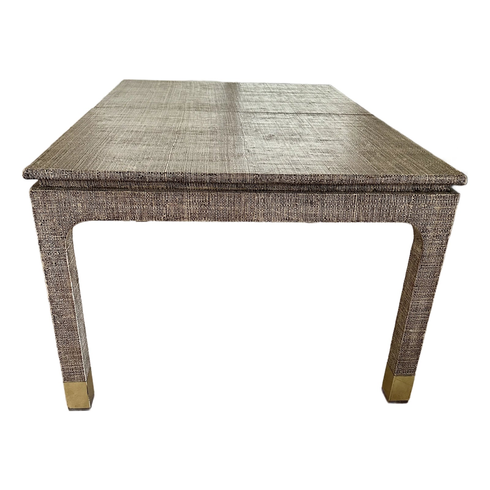 1970s Harrison Van Horn Natural Grasscloth Dining Table With 2 Leaf ...