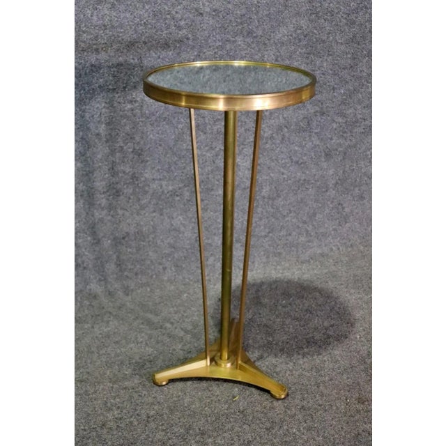 Small Mirror Top Brass Art Deco Style Gueridon End Table | Chairish
