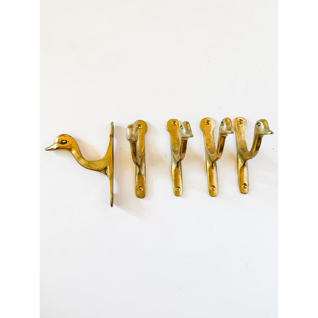 1970s Vintage Brass Swan or Duck Wall Hooks | Chairish