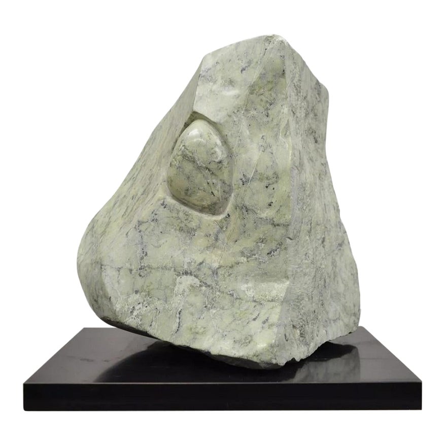 Sheryl C. Benjamin Carved Green Marble Abstract Modern Stone Sculpture ...