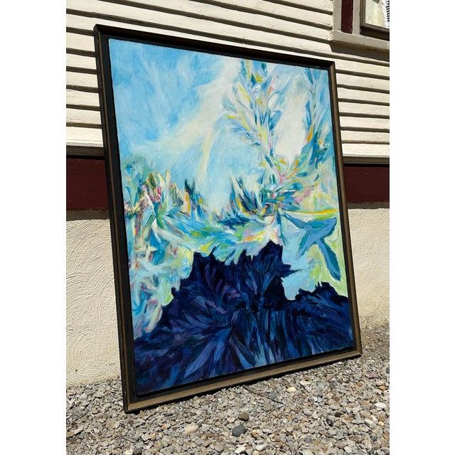 Large Vintage Abstract Painting | Chairish