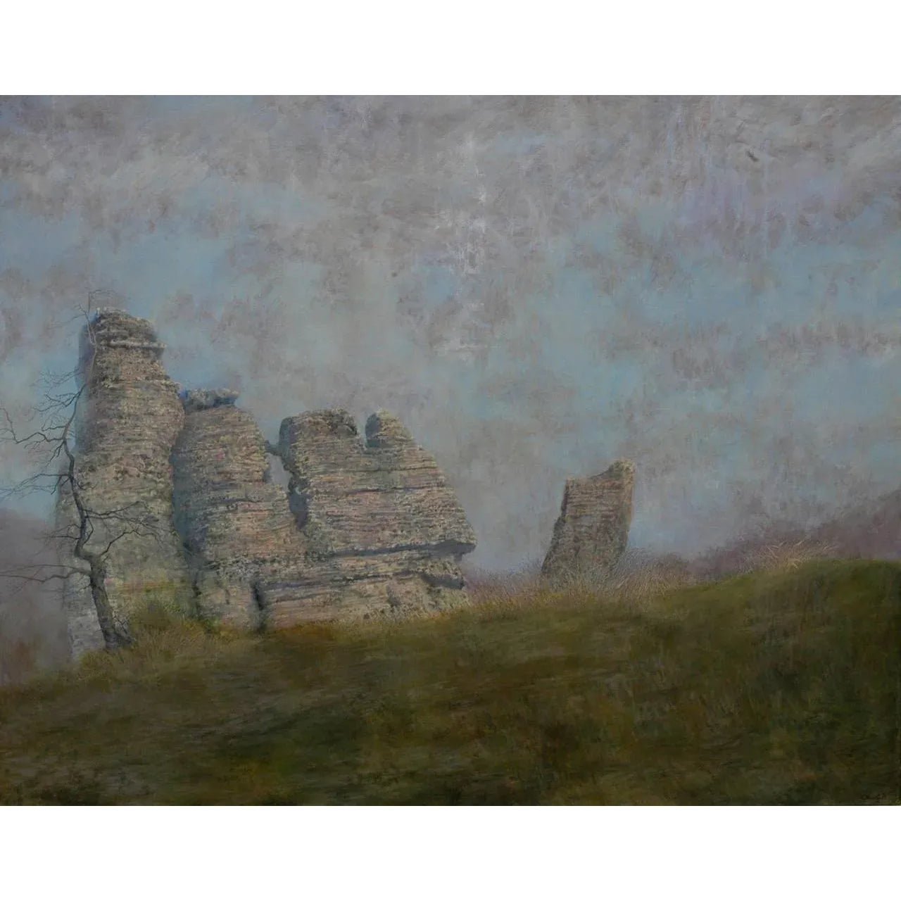 1980s "Ancient Rock Formations" Landscape Painting by Charles Brindley ...