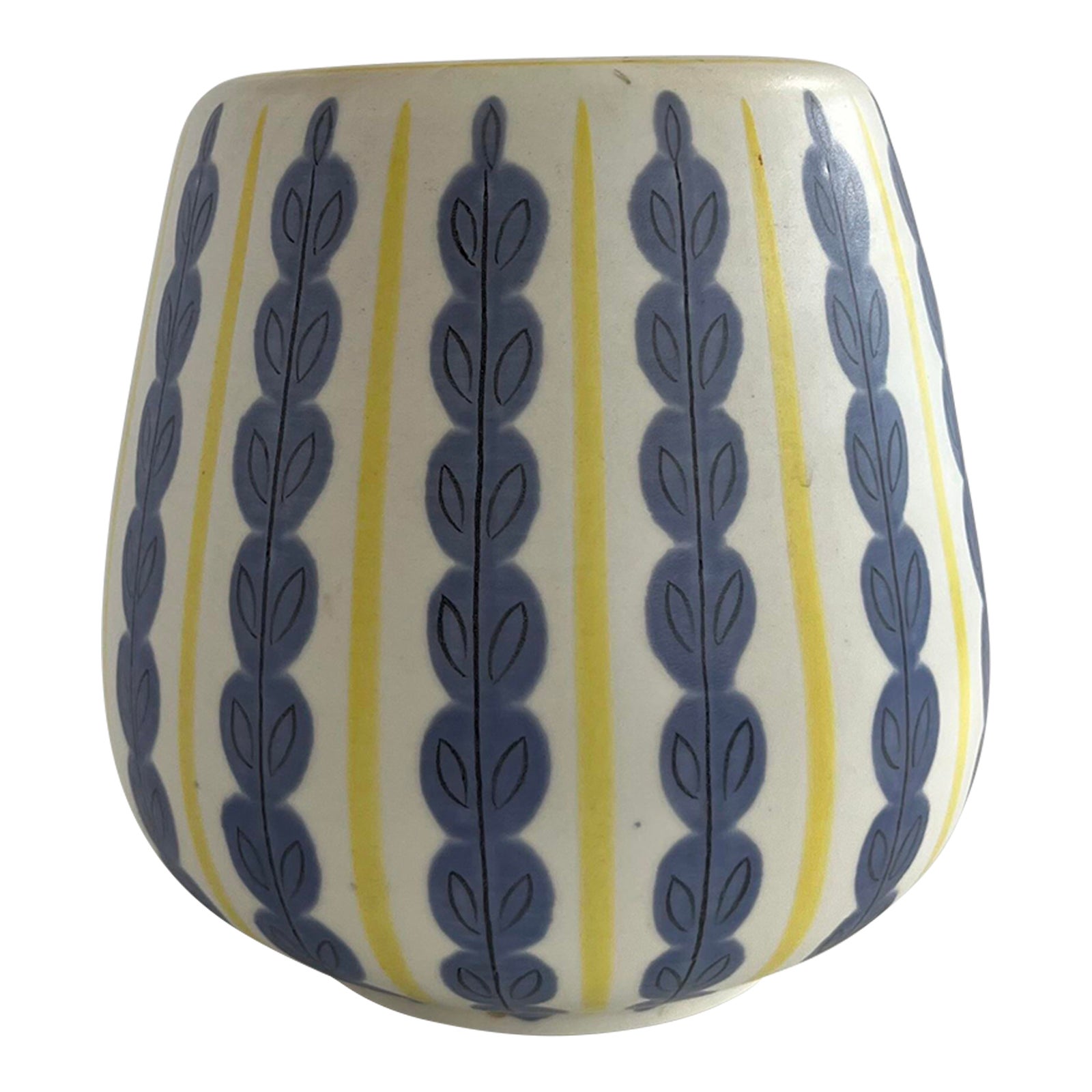 Poole Pottery Freeform Shape Vase Artist Signed 1950 | Chairish