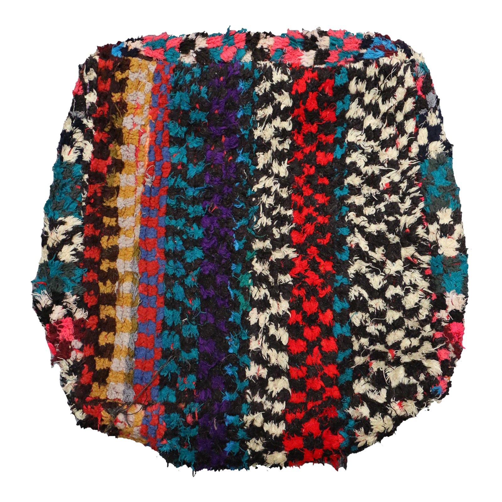 Moroccan Handmade Square Pouf Cover | Chairish