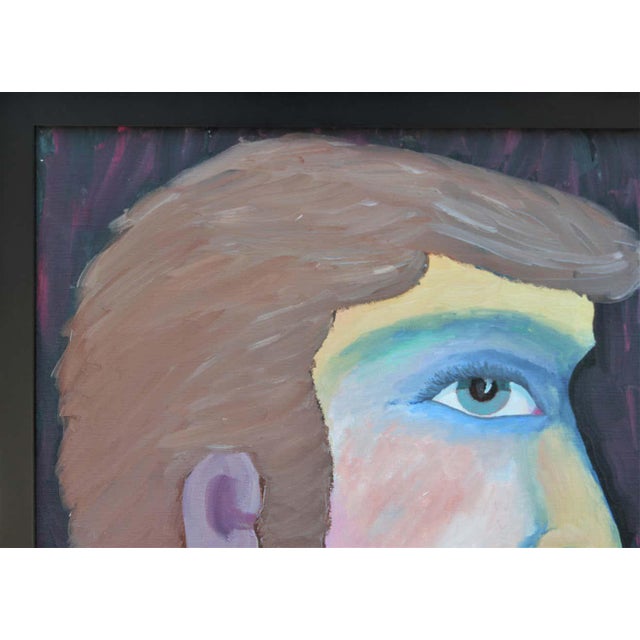 1980s "The Couple" Postmodern Acrylic Portrait Painting of a Couple by ...