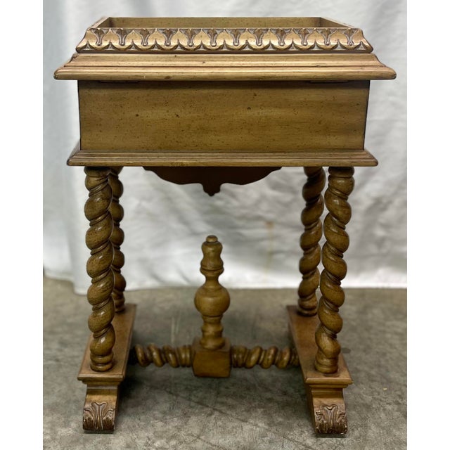 Italianate Antiqued Shadow Box Side Table | Chairish