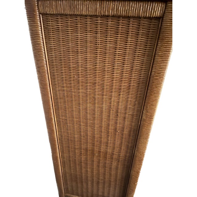 1980s Henry Link Large 5 Drawer Rattan Dresser | Chairish