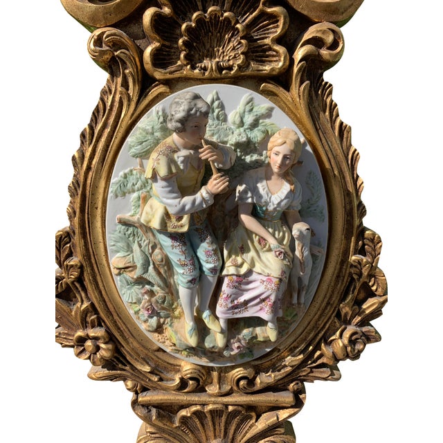 Vintage 1970s French Provincial Style Wooden With Ceramic Wall Plaques ...