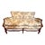 Custom Antique Petite Settee in Botanical Pattern | Chairish