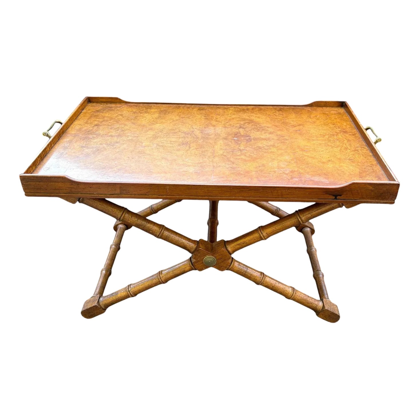 Drexel Et Cetera Hollywood Regency Style Burl Wood Butler's Tray Table ...