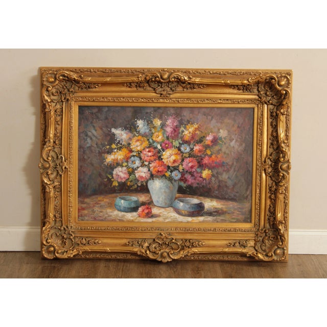 Impressionist Painted Floral Still Life, Signed 'T. Denver' | Chairish