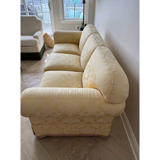 Lewis Mittman Tight Back 3-Seat Skirted Sofa With Roll Arms With Houlès ...