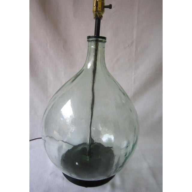 MCM Glass Demijohn Lamp | Chairish