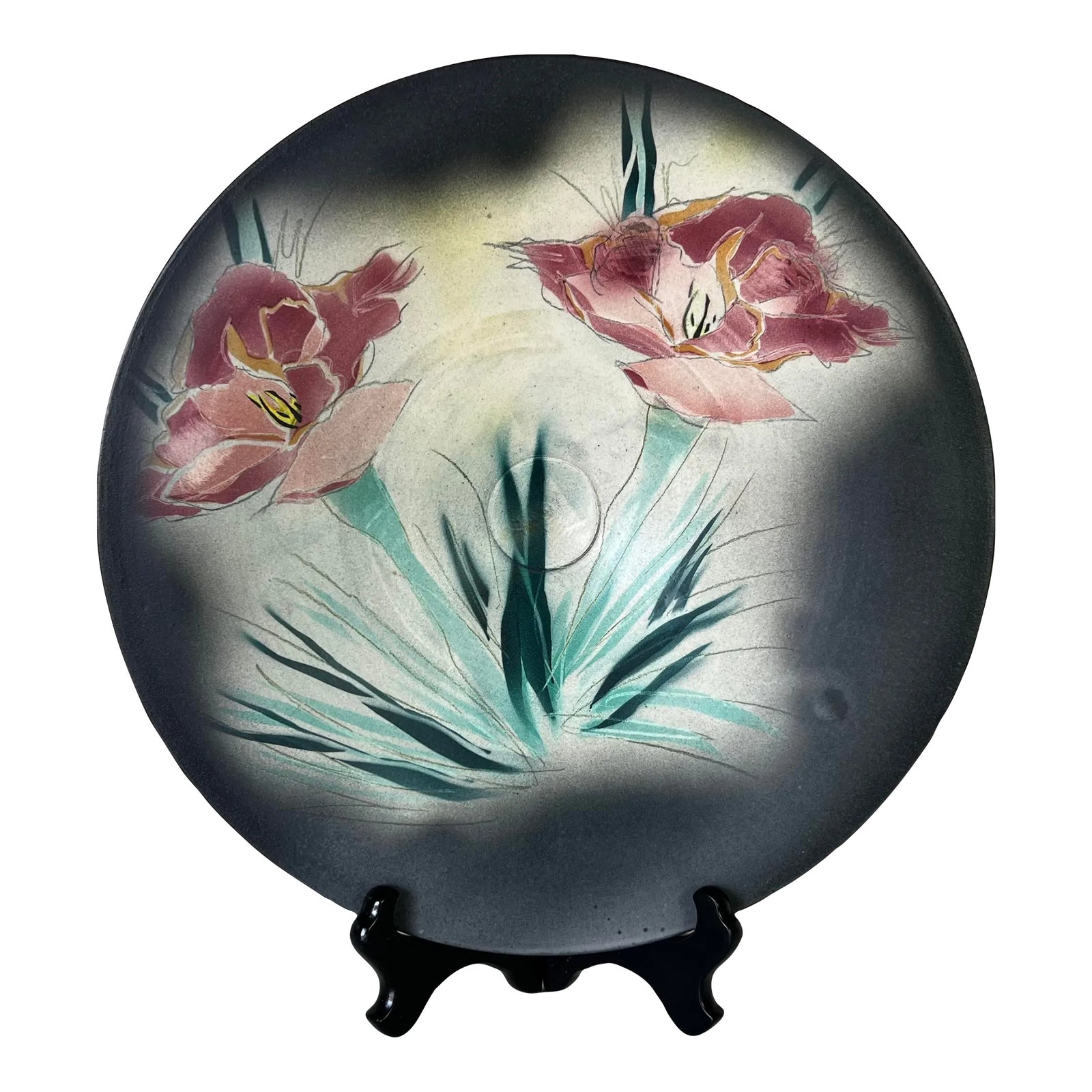 80's Vintage Claudia Hand Painted Flower Design Decorative Pottery ...