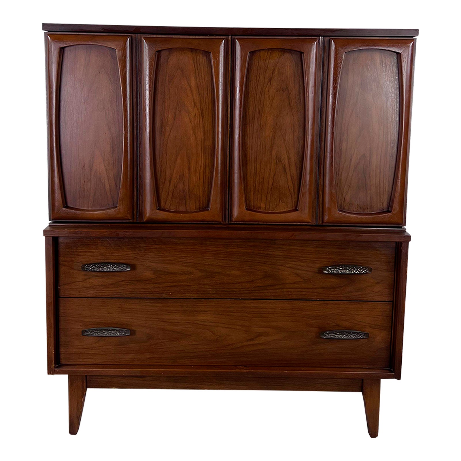 Mid Century Modern Gentleman's Chest With Brass Hardware | Chairish