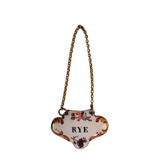 1920s Limoges Porcelain Rye Decanter Tag | Chairish
