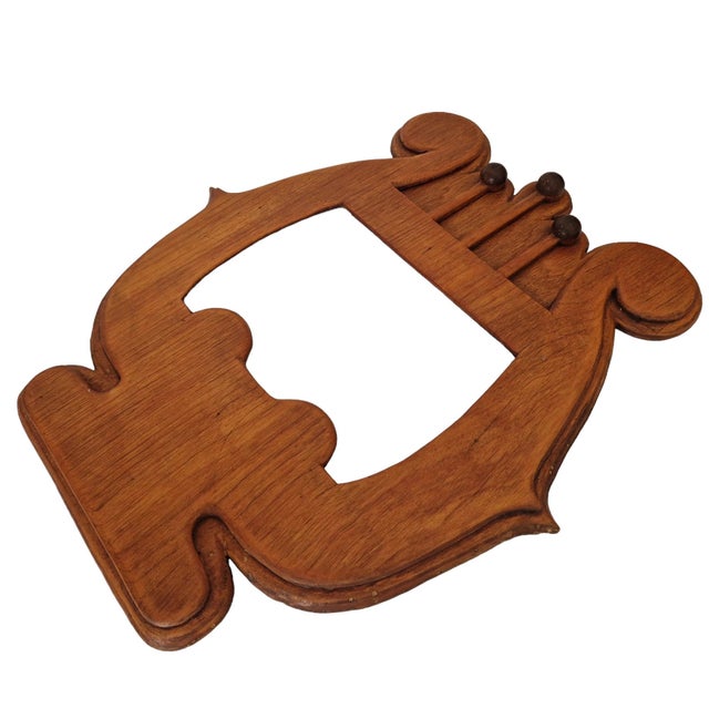 1930s French Art Deco Wooden Lyre Harp Photo Frame | Chairish
