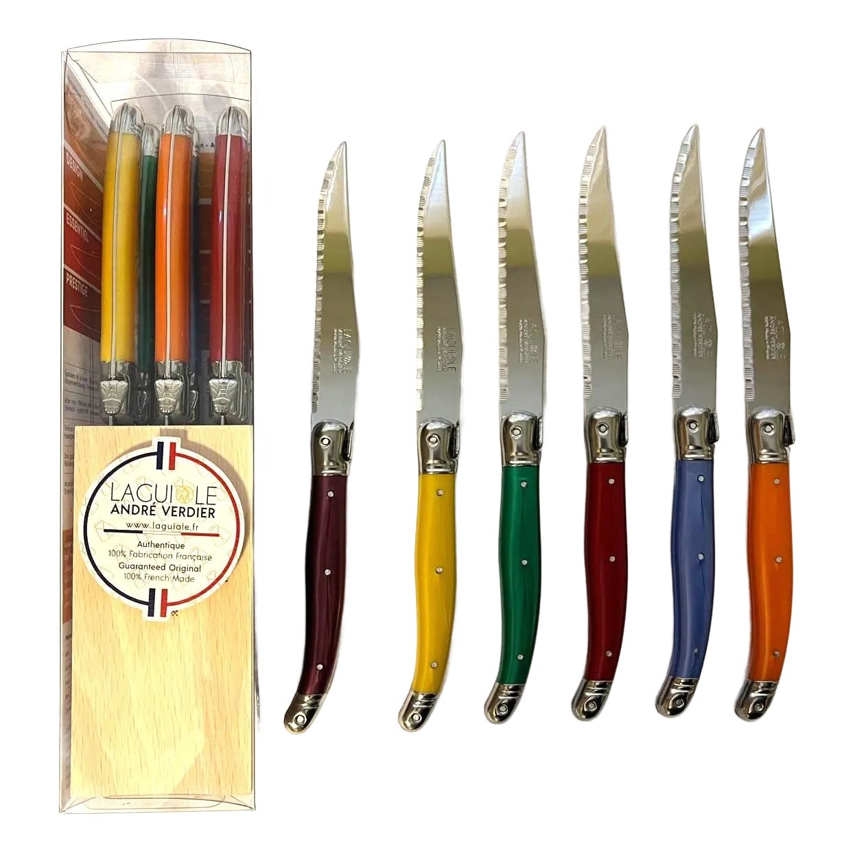 Set of 6 Authentic French Andre Verdier Laguiole Steak Knives ...