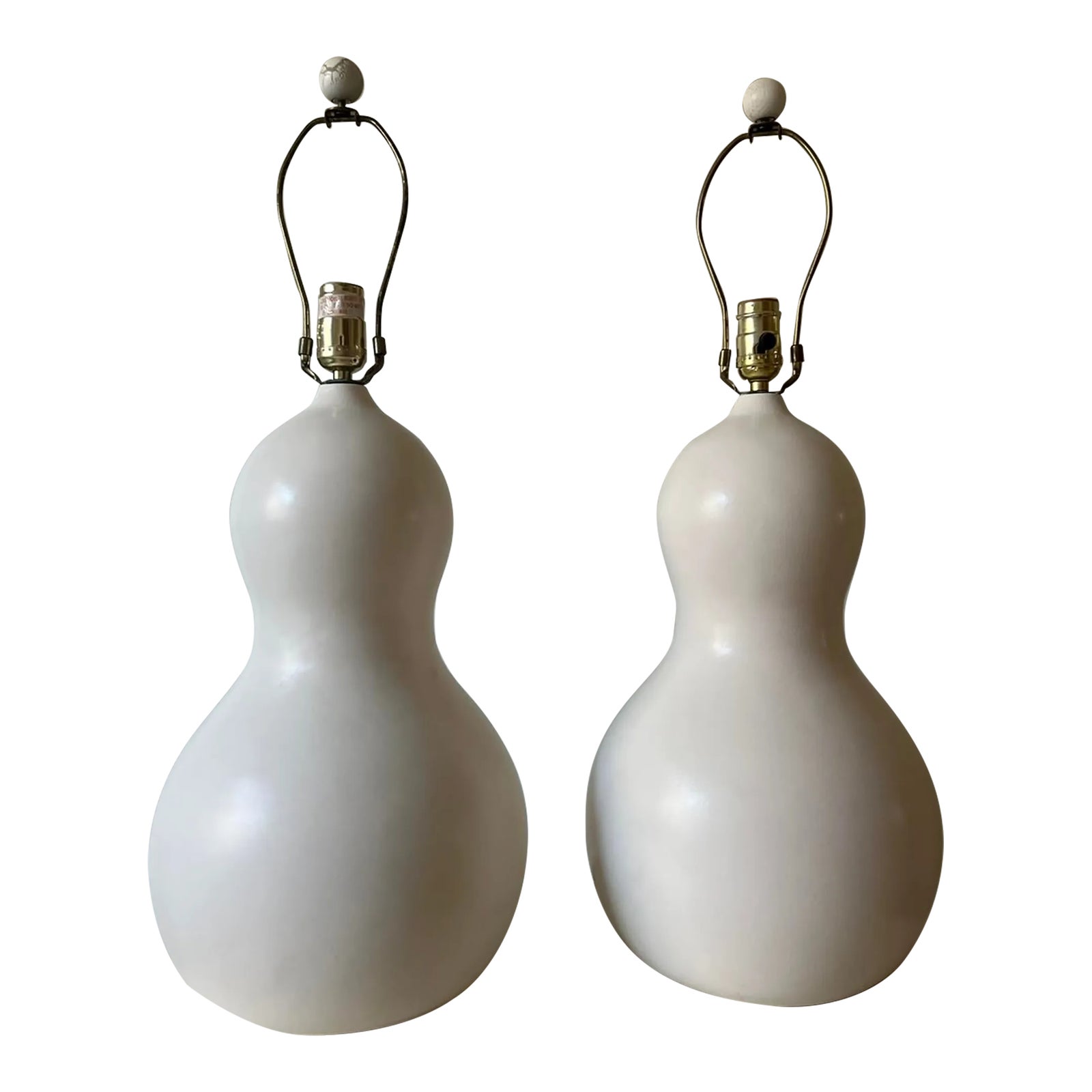 Large 1980s Organic Shape Table Lamps - a Pair | Chairish