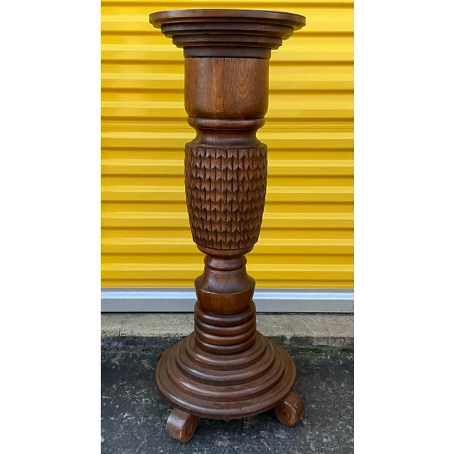 Early 20th-C. British Colonial Style Carved Oak Pineapple Form ...