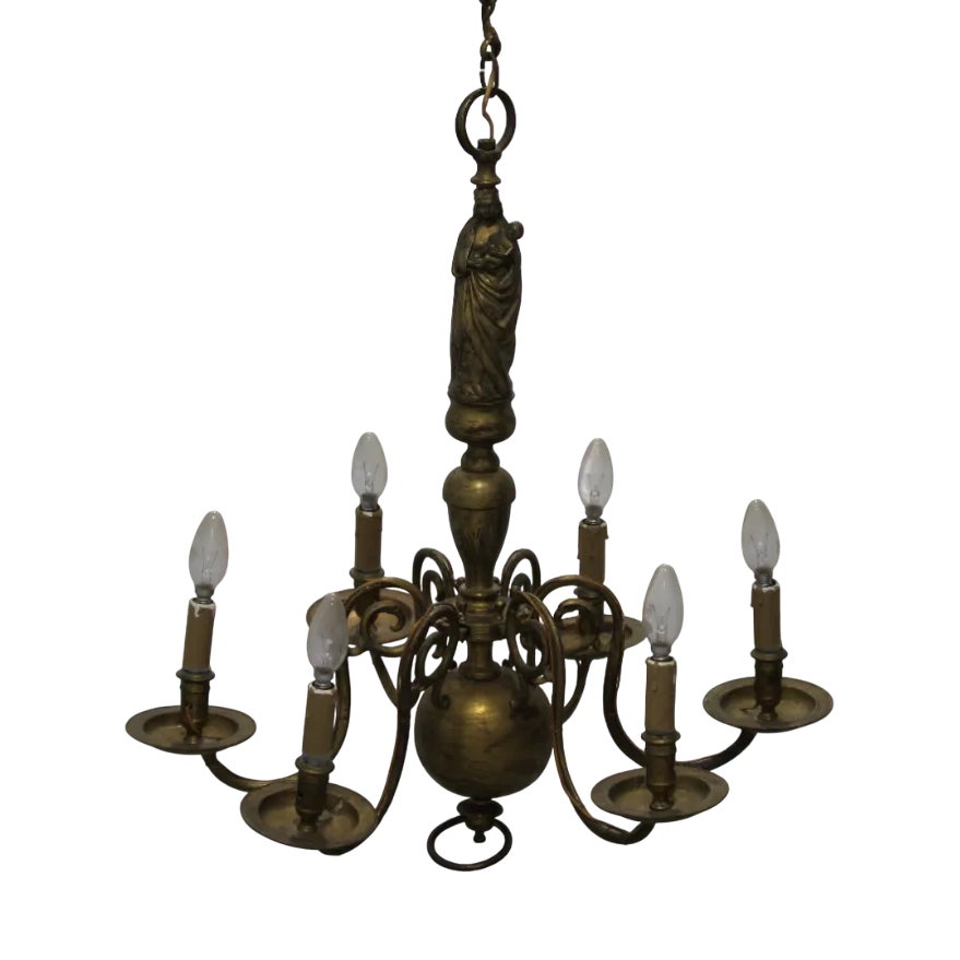 Large Dutch Gilt Chandelier | Chairish