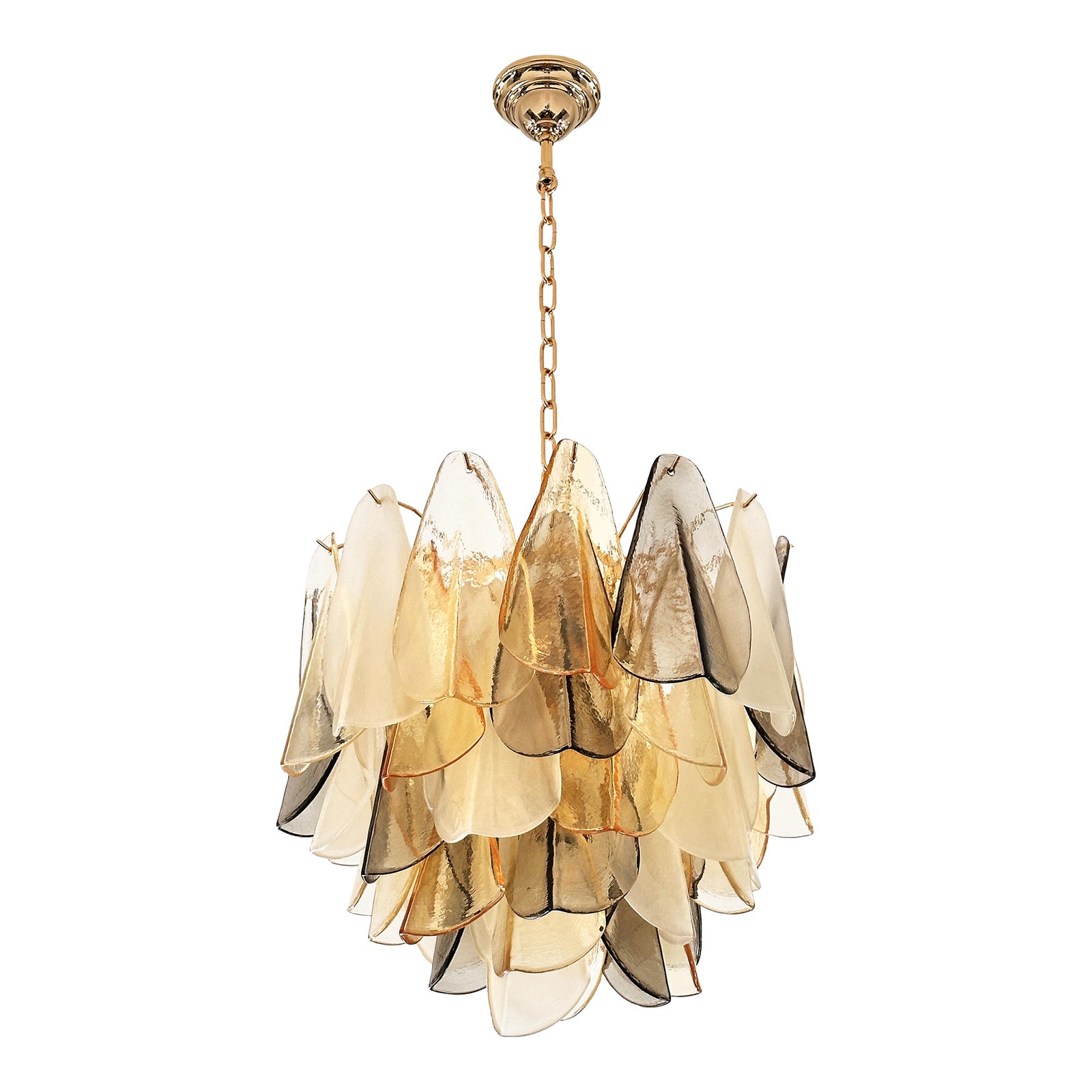 Contemporary Modern Multicolor Amber "Rondini" Murano Chandelier by ...