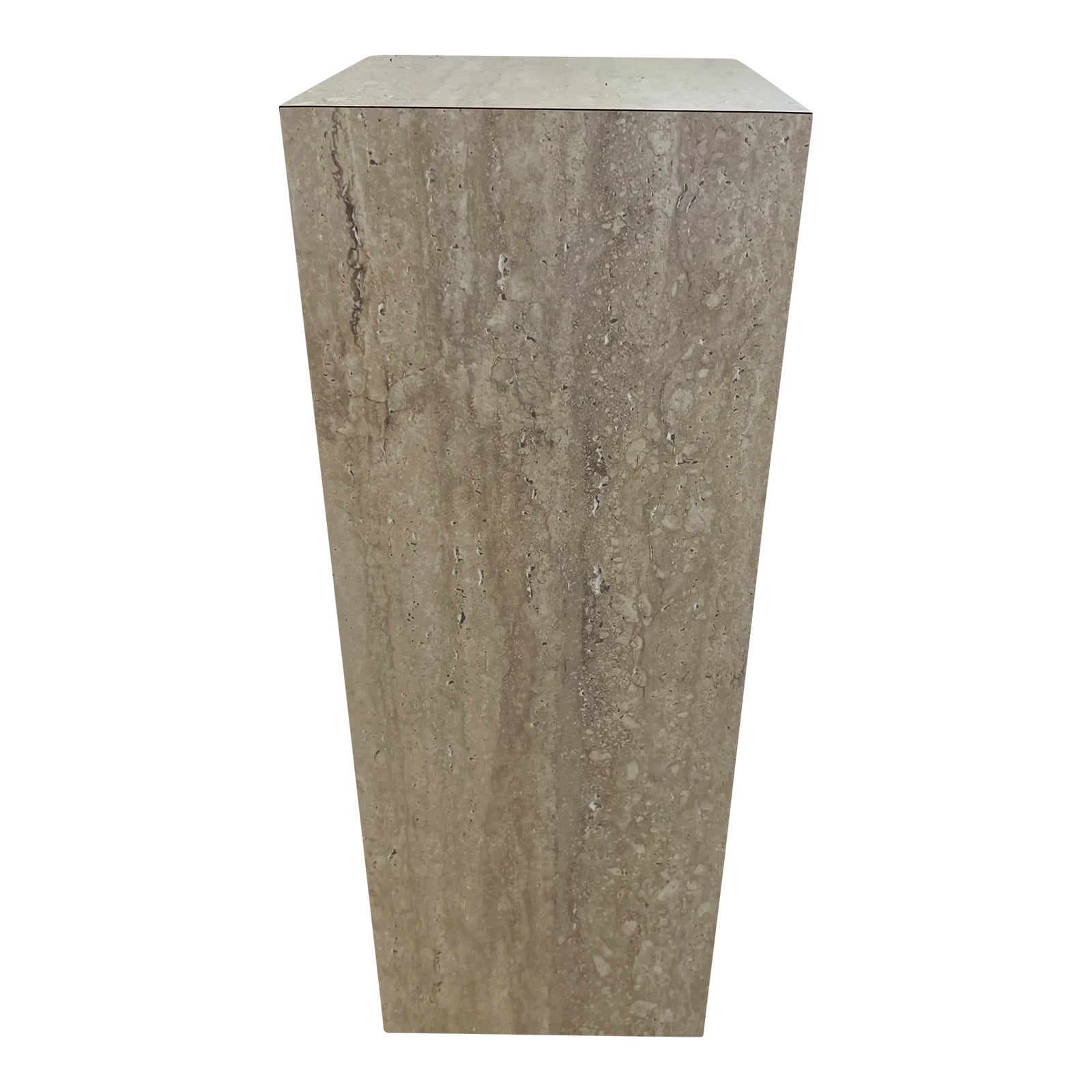 1980s Postmodern Faux Travertine Laminate Pedestal | Chairish