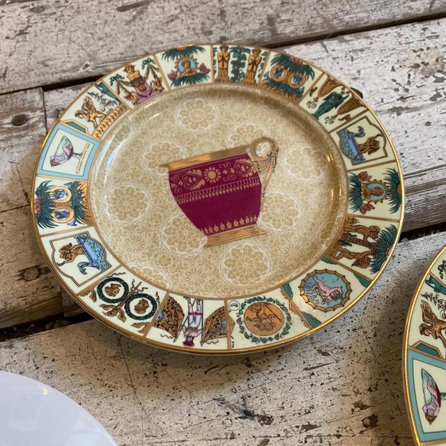1980s, Amazing Set of Four Porcelain Italian Mural Plates by Gucci ...