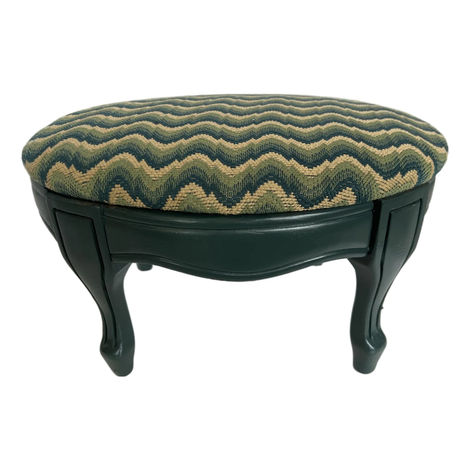 Vintage Old World Weaver Upholstered Foot Stool | Chairish