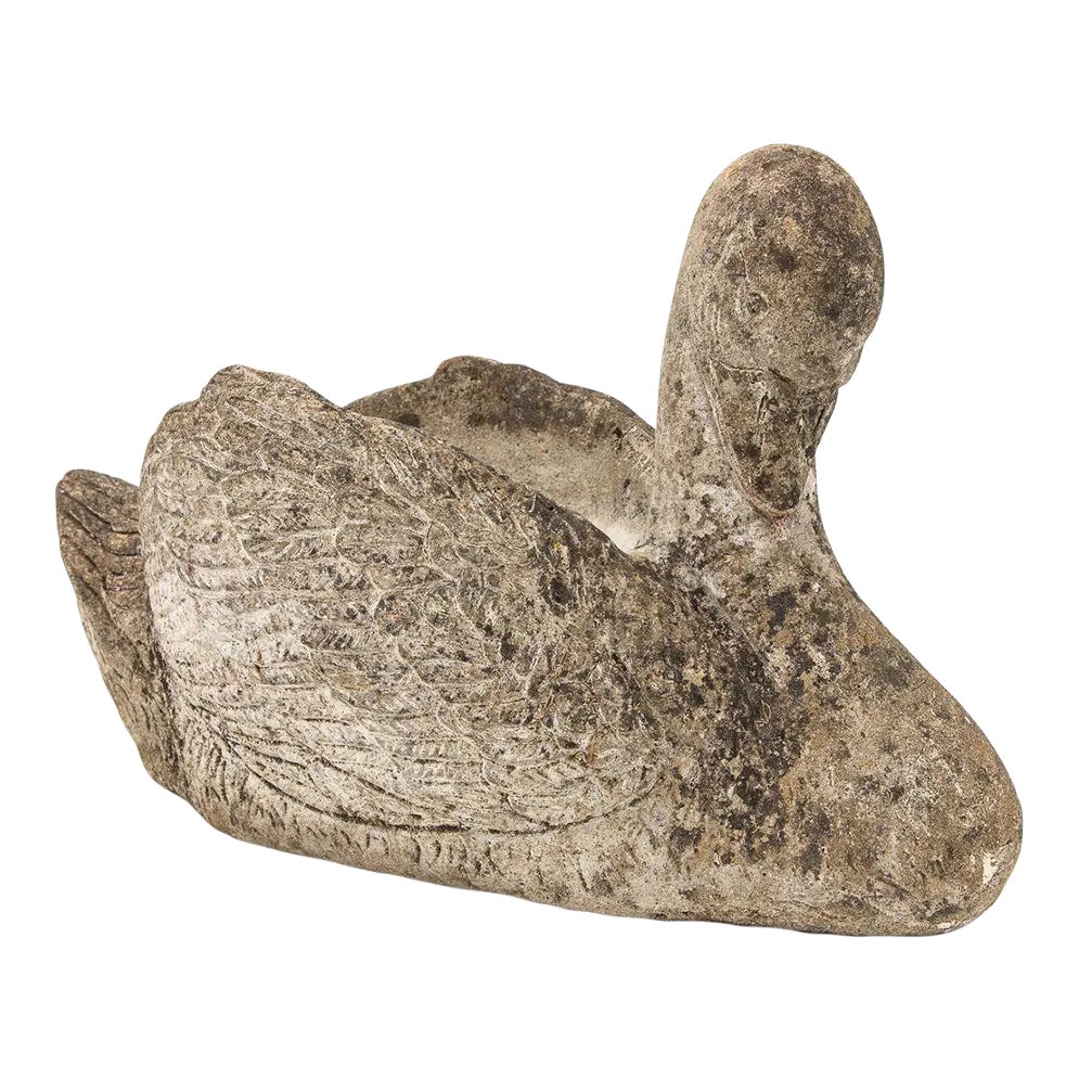 Reconstituted Stone Swan Planter, English Mid 20th Century | Chairish